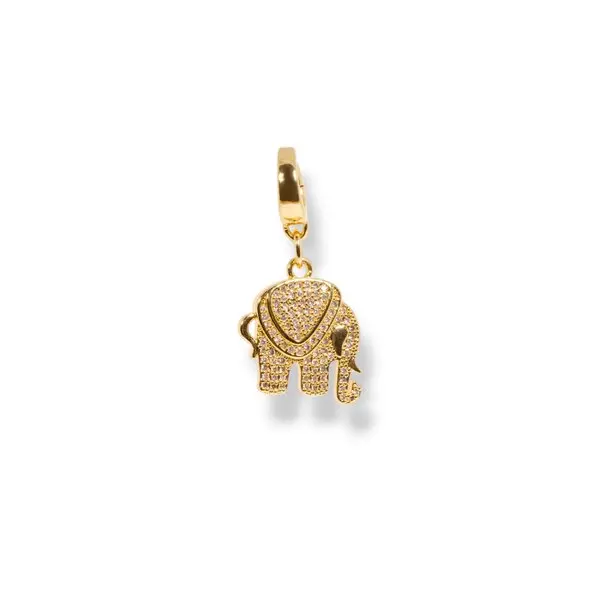ALEXIE OF ATHENS Prosperity Elephant Clip On Charm - Gold