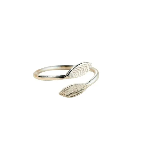 POSH TOTTY DESIGNS Sterling Leaf Open Ring - Silver