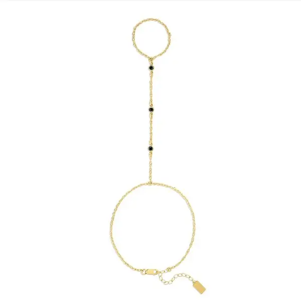 SET & STONES Cyrus Hand Chain - Gold/black