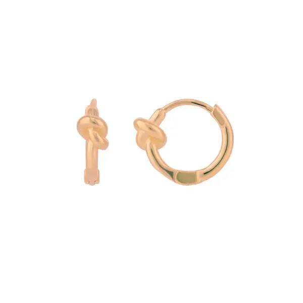 SPERO LONDON Knot Hoop Sterling Silver Earrings - Rose Gold