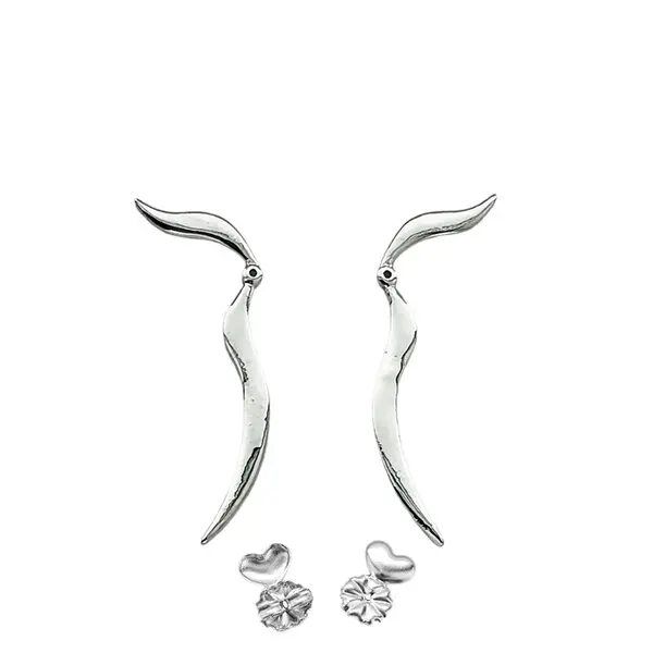 BELLATRICK Detachable Aviator Earrings - Silver
