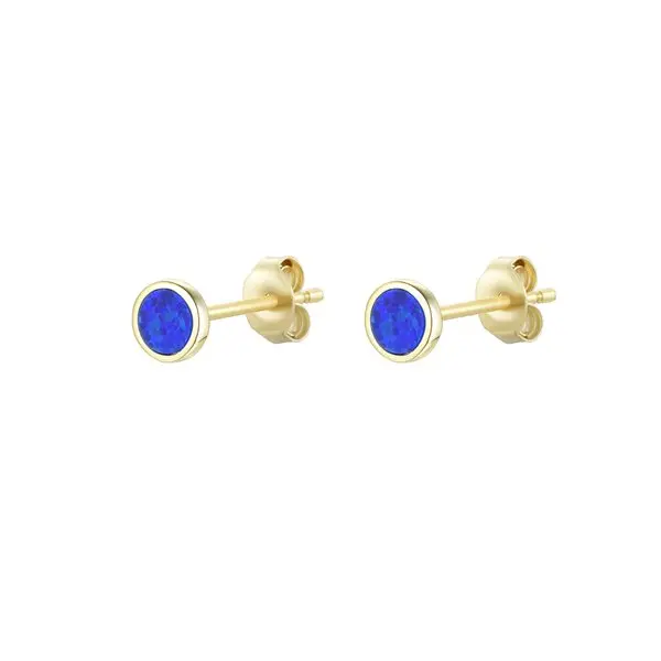 KAMARIA Stud Earrings With Opal - Blue