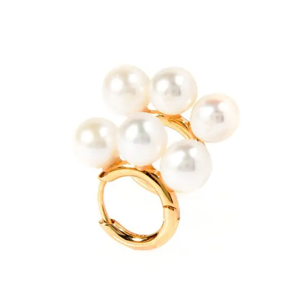 BELINDA JEWELZ Cora Triple Pearl Hoop Earrings - Gold