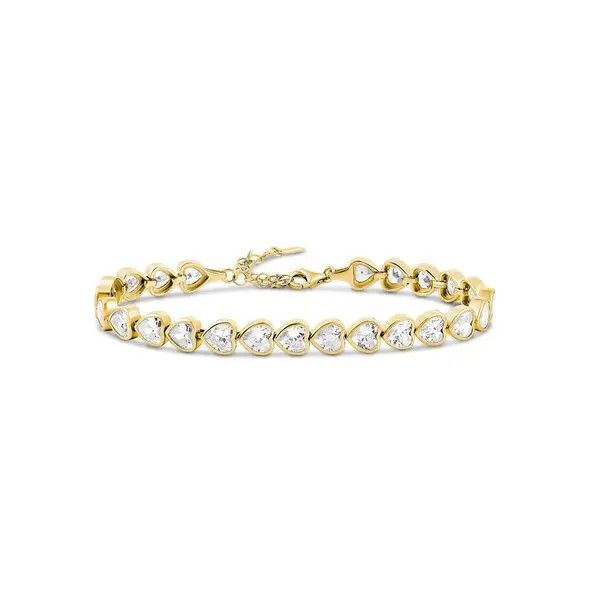 SHYMI Bezel-set Heart Tennis Bracelet - Gold