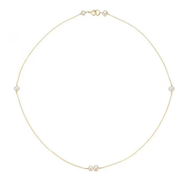 LILY & ROO Six Pearl Choker Necklace - Gold