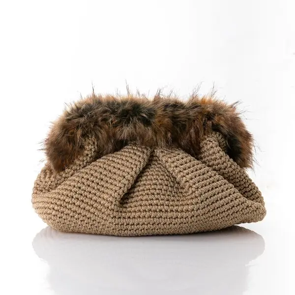 SPEIRA Eco Furry Clutch - Brown