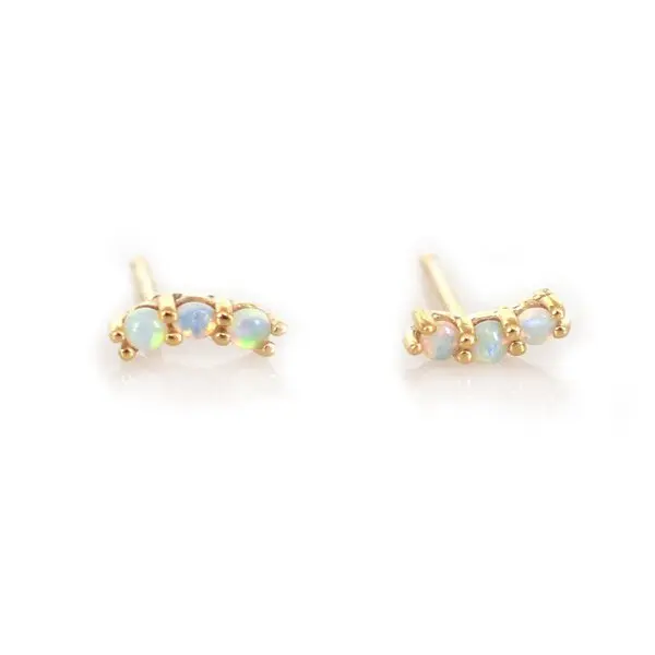 LA KAISER 14kt Gold Opal Stud Earrings - Yellow