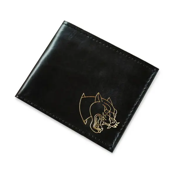 VIDA VIDA Panther Leather Card Wallet - Black