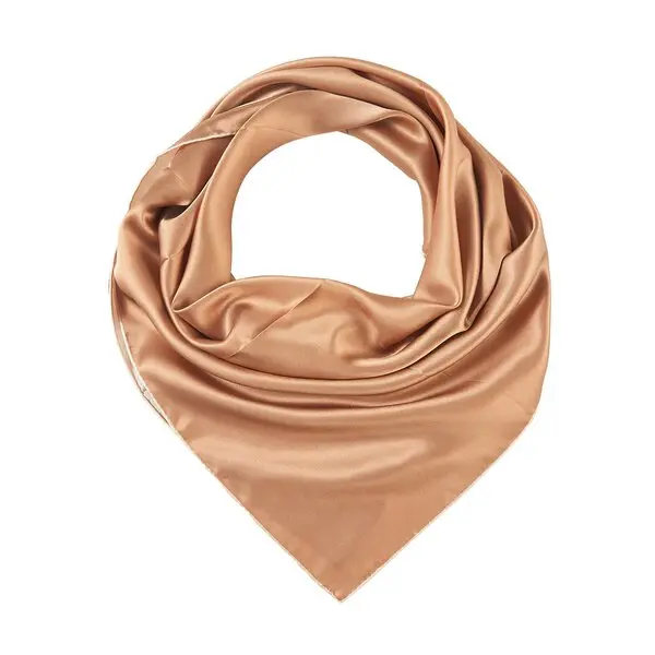 SOFT STROKES SILK Pure Silk Scarf Sand Beach Solid Colour Collection Sand Small - Gold
