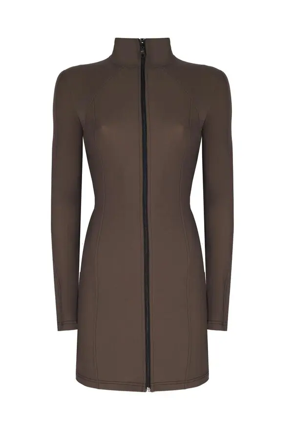NO'DESIGN Zip-up Ribbed Mini Dress