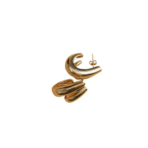 ROZ Yildiz Plated Hoop Earrings - Gold