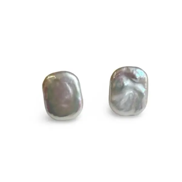 LONDON ATELIER BYPRODUCT Freshwater Pearl Stud Earrings - White