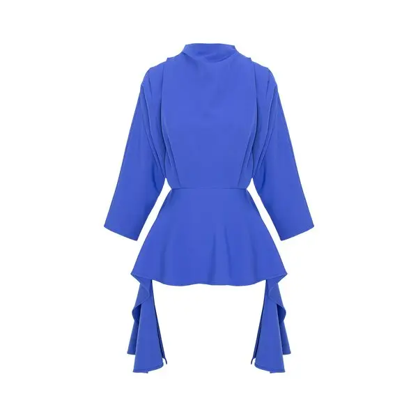 CONCEPT A TROIS Structured Ruffle Blouse