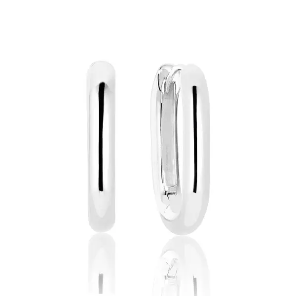 SIF JAKOBS JEWELLERY Capri Medio Pianura Hoop Earrings - Silver
