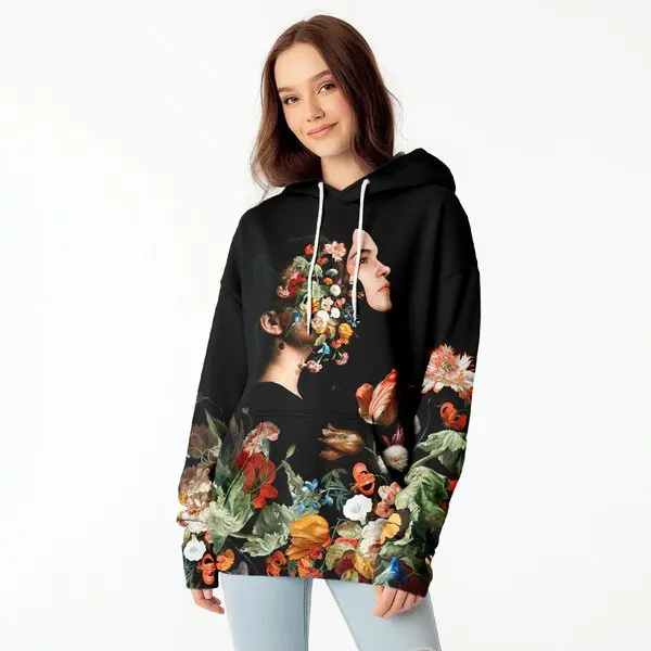 ALOHA FROM DEER Bouquet Face Oversized Hoodie