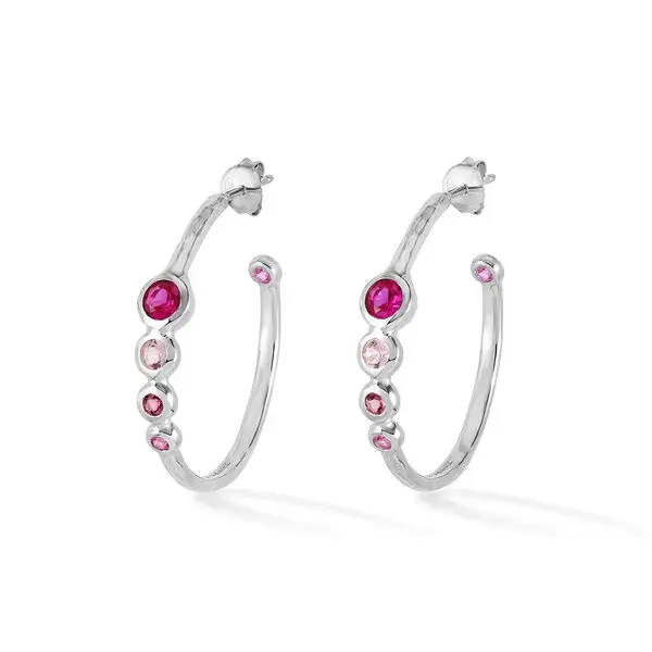 DOWER & HALL Array Hoop Earrings In Sterling - Silver