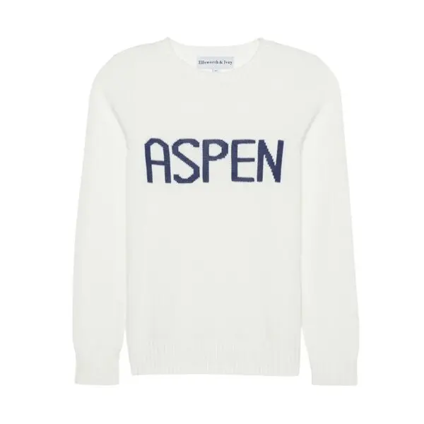 ELLSWORTH + IVEY Aspen Crewneck Sweater - White