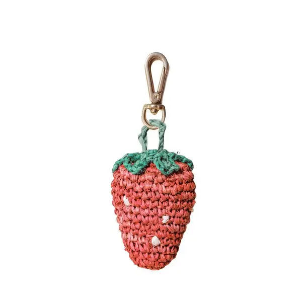 Likhâ Strawberry Raffia Bag Charm