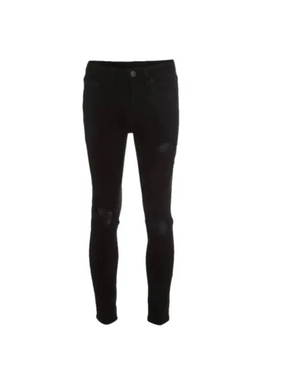 HUMAN SECRET SOCIETY Skinny Straight Vegan Patch Jean - Black