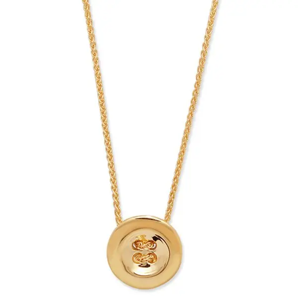 LUCY QUARTERMAINE Vermeil Button Pendant - Gold