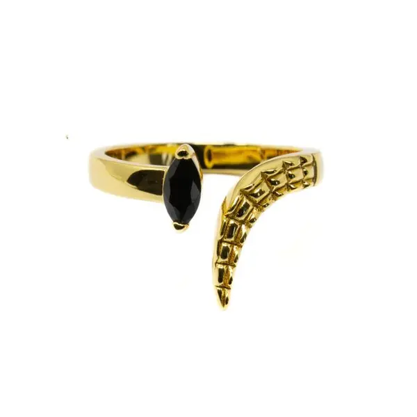 NASI SILVER Croctail Marquise Ring - Black