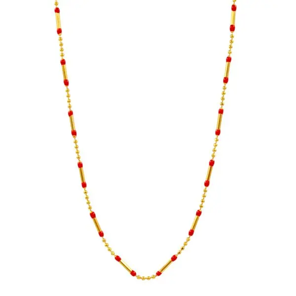 1610ISTANBUL Istanbulite Enamel Chain Necklace - Gold