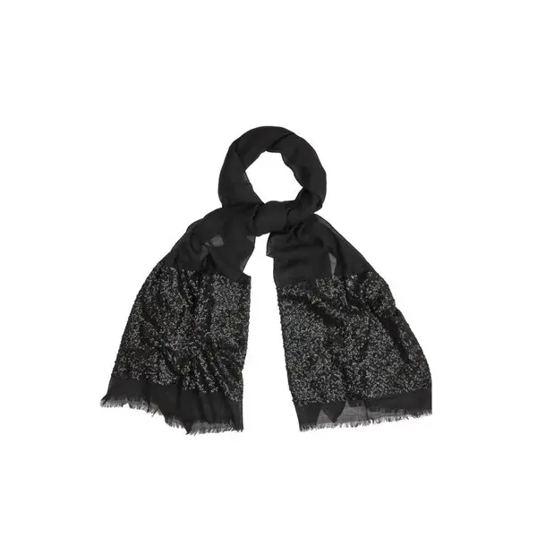 Saachi Wool Sparkle Scarf - Black