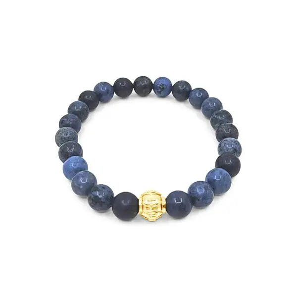LUTIRO Dumortierite Bead Bracelet