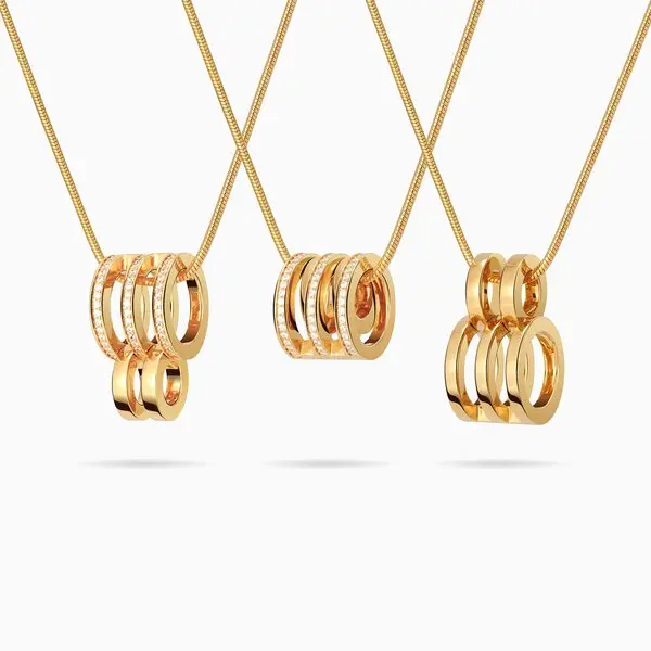MEULIEN Kinetic Multi Hoop Pendant Necklace - Gold