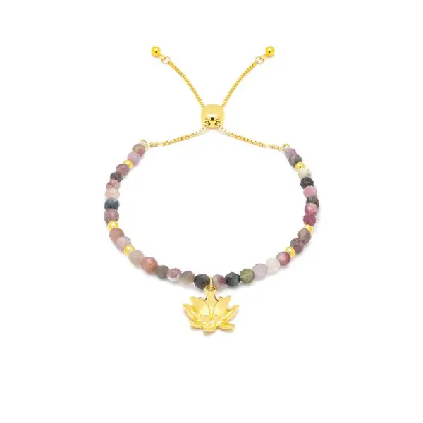 SEVEN SAINTS Lotus Tourmaline Bracelet - Pink