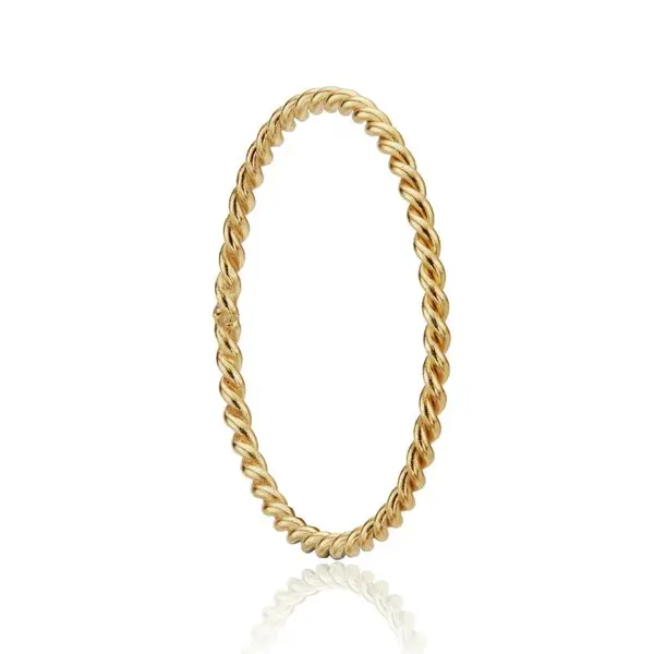 LILY & ROO Thin Twisted Stacking Ring - Gold