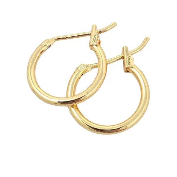 HARFI 14mm Plated Hoop Earrings - Gold