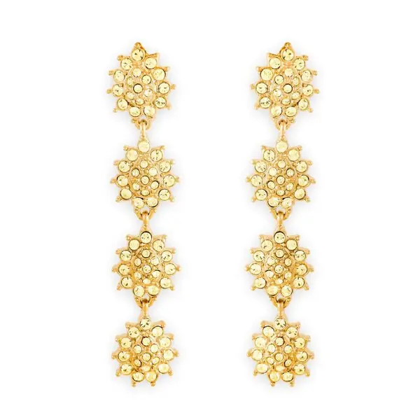 Grossé Gleam Crystal Flower Drop Earrings - Gold