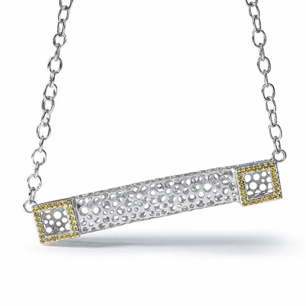 GERMAN KABIRSKI Silver Kore Chain Necklace With Sapphires - Silver/yellow