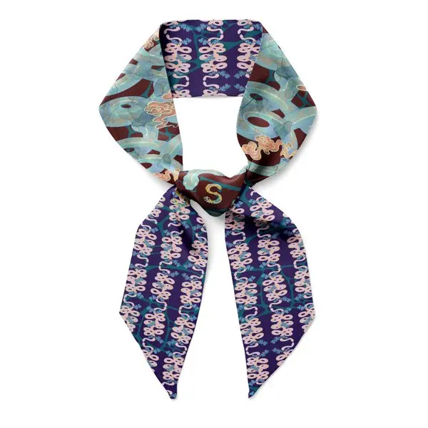 SUKI WANG LONDON Azure Silk Scarf - Blue