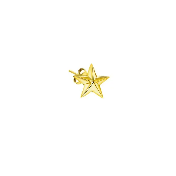 TRUE ROCKS Star Stud Earring 18kt -plated Sterling Silver - Gold