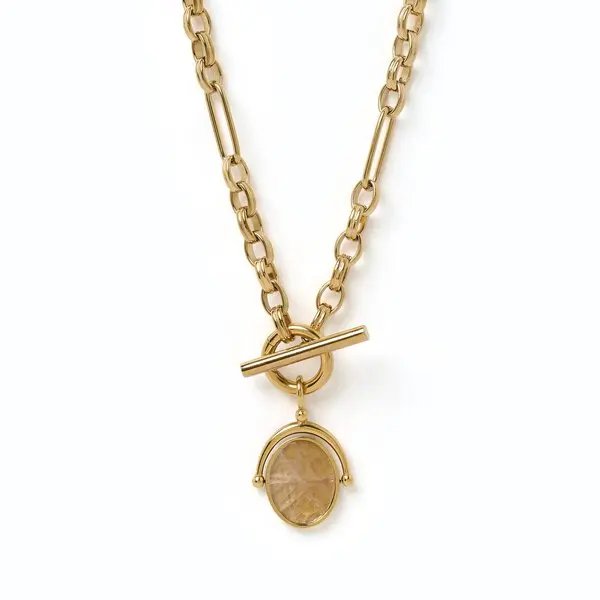 ARMS OF EVE Delilah Spinner Necklace - Gold/pink