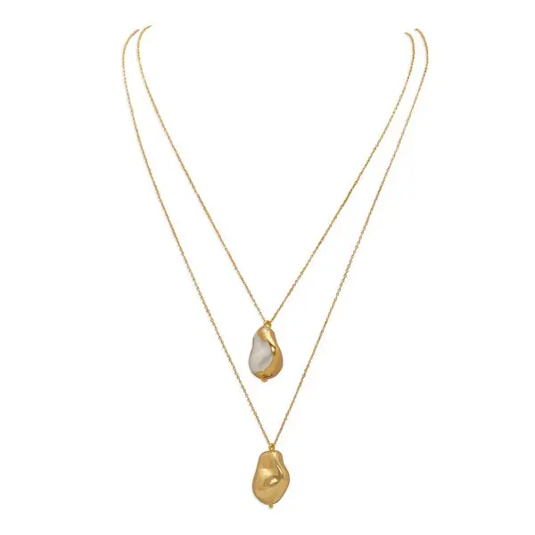 DHWANI BANSAL Kora Pendants With Baroque Pearls - Gold/white