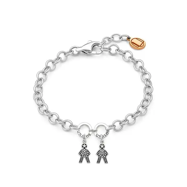 UNALOE Sterling Bracelet With Pavé Charms - Silver