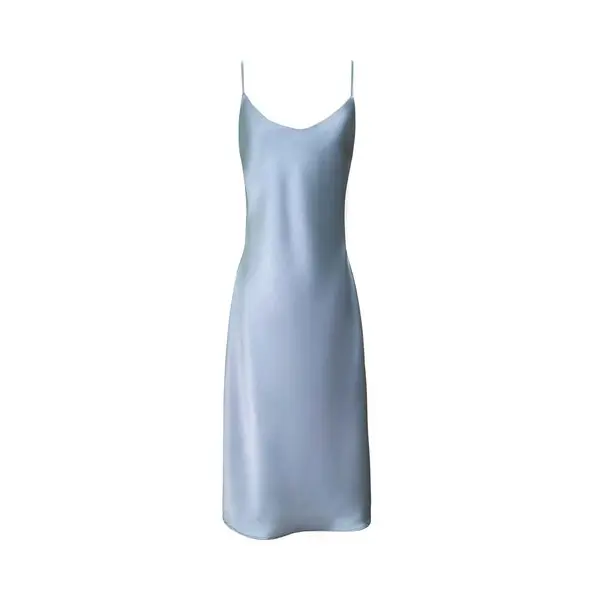 JANARA JONES Satin Slip Midi Dress - Blue