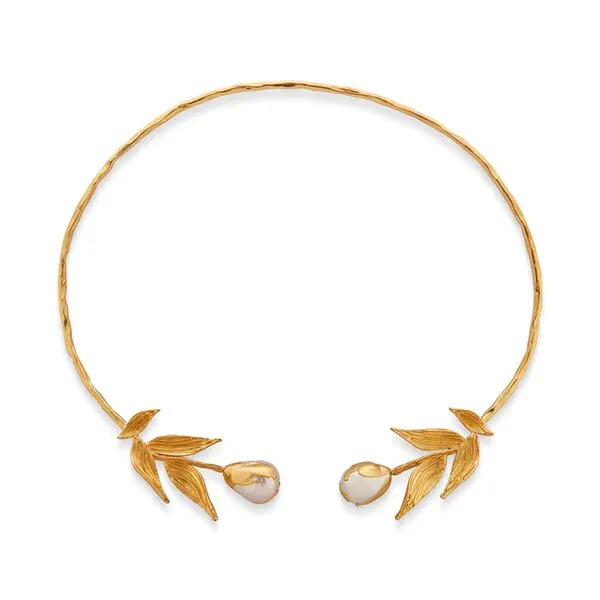 DHWANI BANSAL Reva Choker With Baroque Pearls - Gold