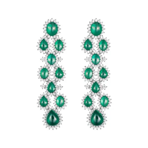 MERAKI BY RASHMI BAJAJ Elise Chandelier Cubic Zirconia Earrings - Green