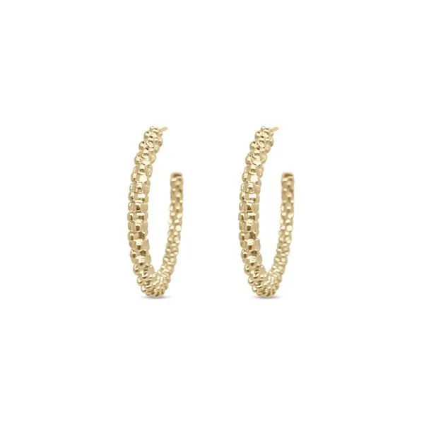 CLEMENCE WREN Statement Bobble Textured Hoop Earrings - Gold