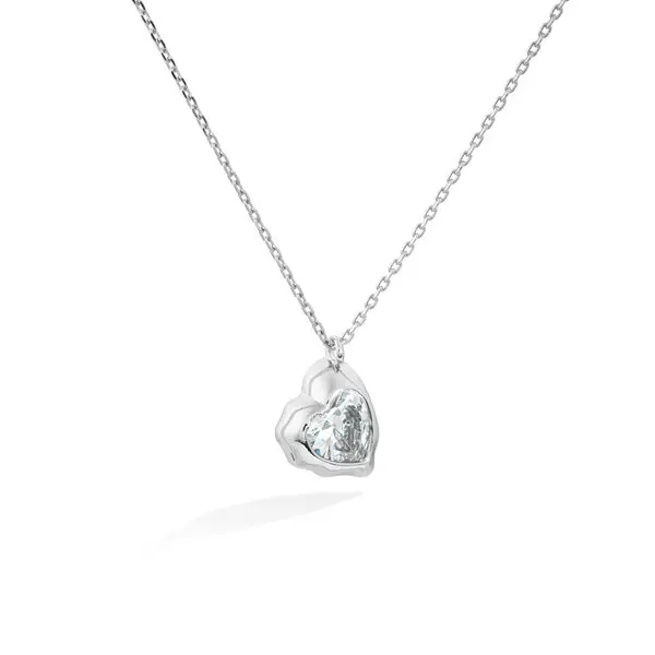 SHABELLA NYC Heart Pendant Necklace - Silver