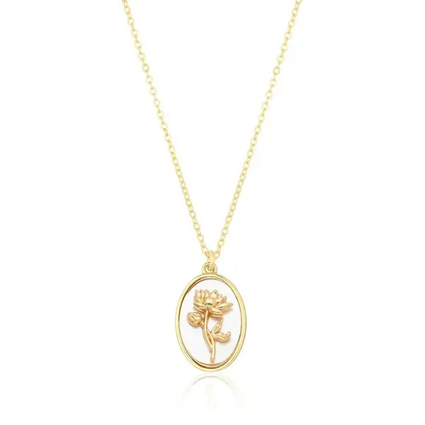 SET & STONES Katrina Birth Flower Necklace - Gold/white