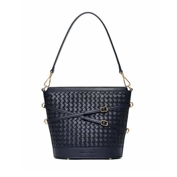OWLISH STUDIO Glacier Woven Bucket Bag - Blue