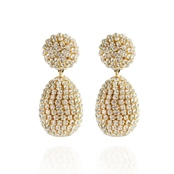 SAULE LABEL Clio Crystal Earrings - Gold