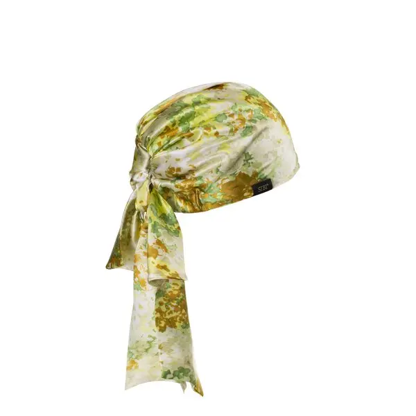 SIBI HATS Blossom Silk Floral Print Bandana - Green