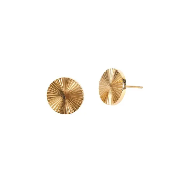 LEI & MAR CO. Sunburst Disc Stud Earrings - Gold
