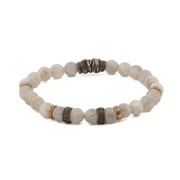 EBRU JEWELRY Labradorite Beaded Bracelet - White/silver